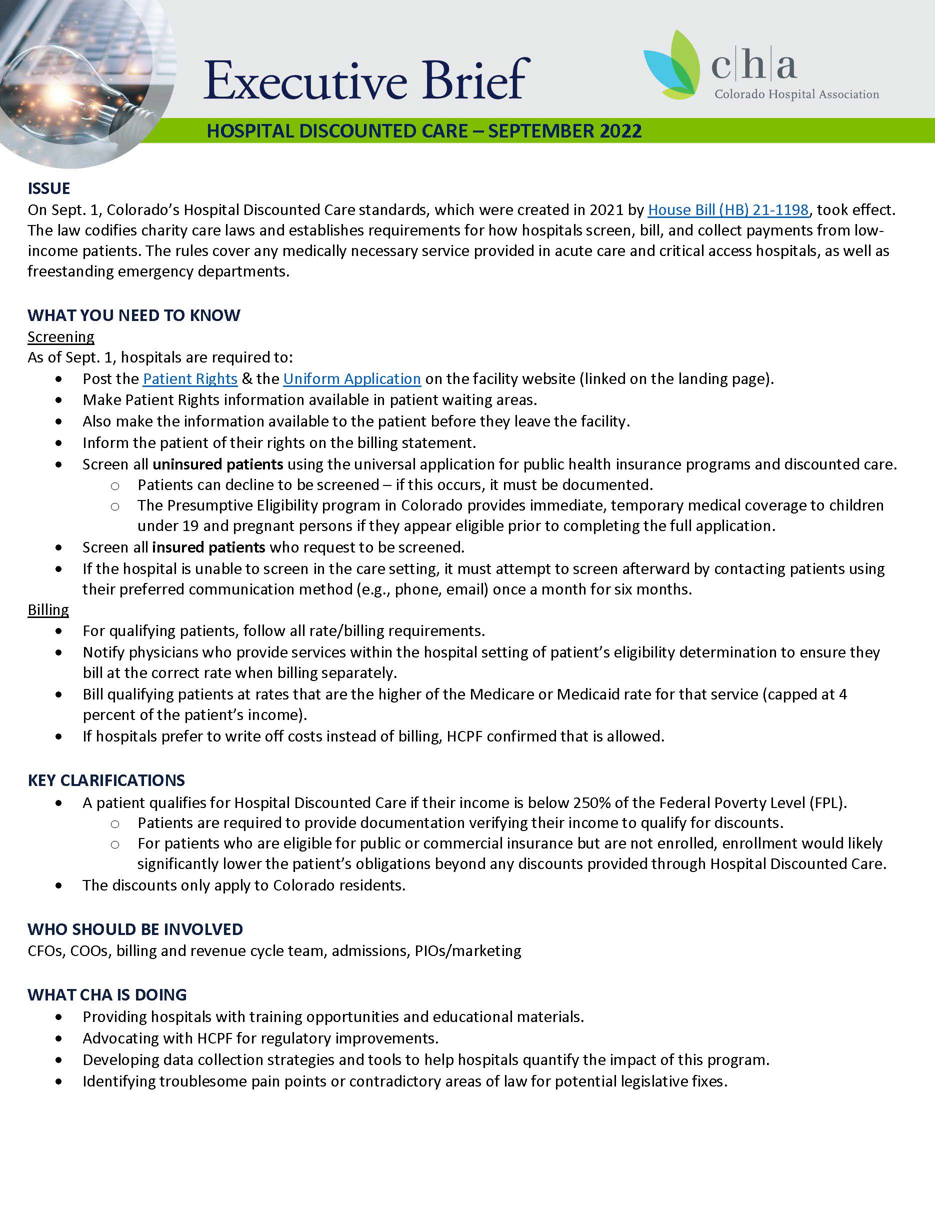 Hospital Discounted Care | Colorado Hospital Association